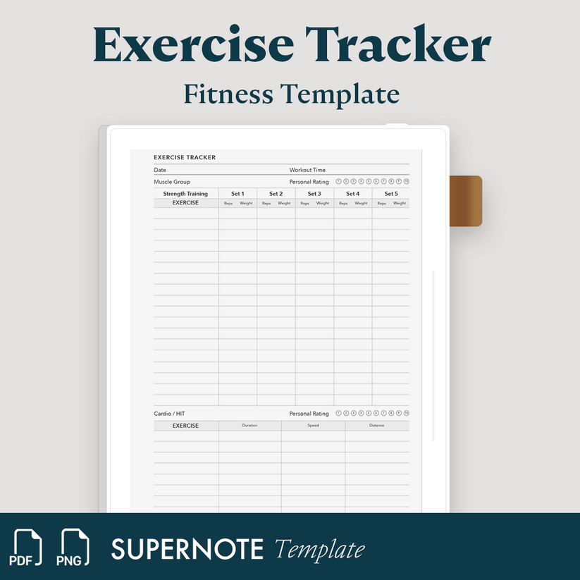 Supernote - Weekly Workout Log Template – Supernote Templates