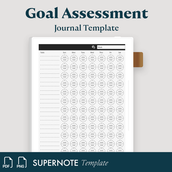reMarkable tablet - Weekly Goal Assessment Template – Supernote Templates