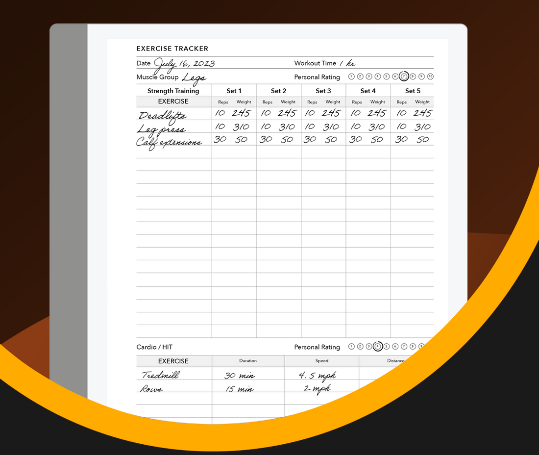 Supernote - Weekly Workout Log Template – Supernote Templates